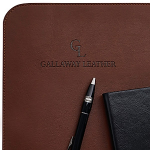 Gallaway Leather Desk Mat,Desk Writing Pad - Office Desk Pad, Large 36" x 17" Dark Brown, Desk Mats on Top of Desks, Gift Ready Elegant Computer Desk Mat Desk Cover Desk Pad Protector PU Leather
