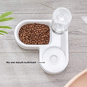 BESUFY 500ml Pet Dogs Cats Automatic Drinking Bottle Heart Feeding Bowl Water White