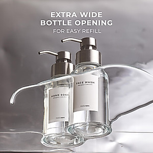 MaisoNovo Glass Foaming Soap Dispenser 14 Oz | Clear Glass Silver Pumps x 2