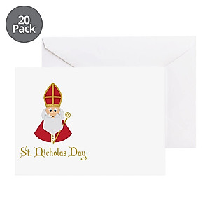 CafePress St Nicholas Day Greeting Cards Greeting Card (20-pack), Note Card with Blank Inside, Birthday Card Matte