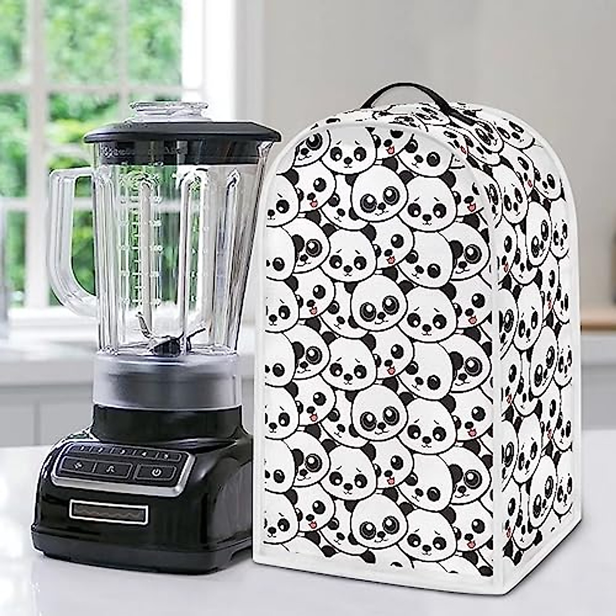 chaqlin Blender Covers, Small Appliance Covers, Kitchen Decorative, Machine Washable Food Processor Dust Cover, Cute Panda Print