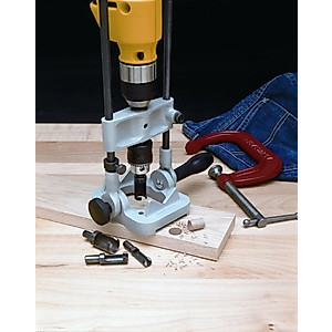 General Tools 36/37 Precision Drill Guide For 3/8-Inch or 1/2-Inch Power Drills, Portable & Lightweight, Folds Flat for Storage, Silver