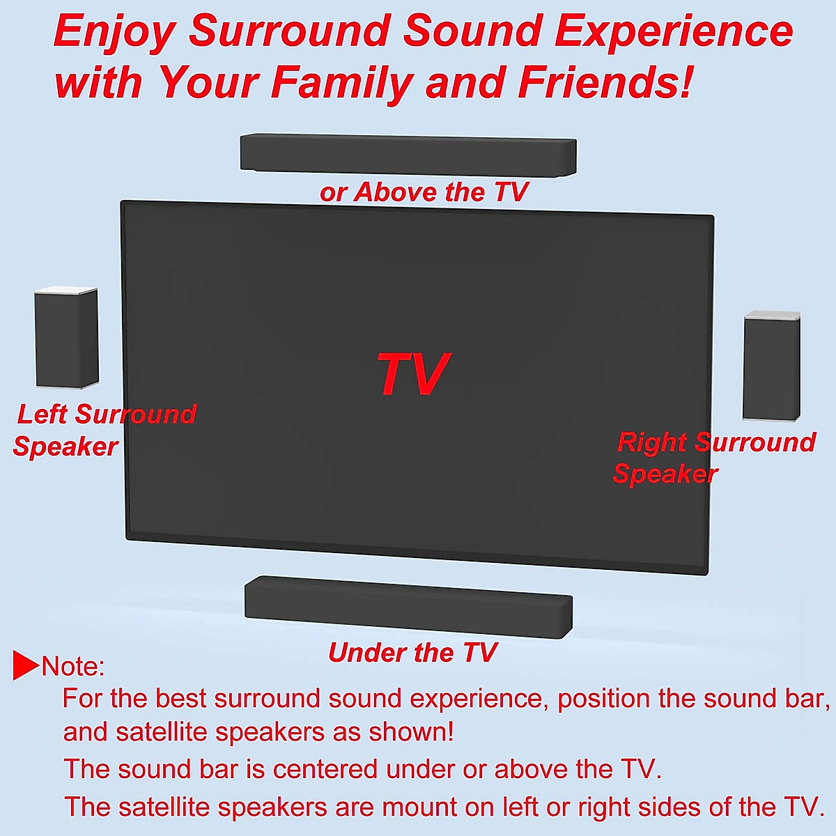 Pbxifge Soundbar Wall Mount Bracket for Vizio Soundbar, Speaker Wall Mounts for Surround Sound or Bookshelf Speakers, Wall Mounting Bracket Works with Most Speakers and Soundbars