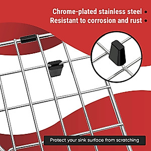 Sink Protectors for Kitchen Sink 15" x 13", Sink Grate for Bottom of Kitchen Sink Set of 2, Stainless Steel Sink Protector