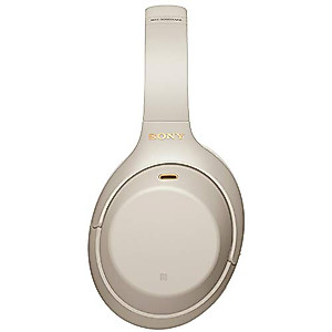 Sony WH1000XM4/S Premium Noise Cancelling Wireless Over-The-Ear Headphones with Built in Microphone Silver Bundle with Deco Gear Premium Hard Case + Pro Audio Headphone Stand + Microfiber Cloth