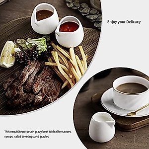 TAMAYKIM 3 oz Ceramic Cream Jugs, Mini Creamer Pitcher, White Porcelain Classic Creamers for Coffee, Tea, Milk, Jam, Sauces, 6 Pack