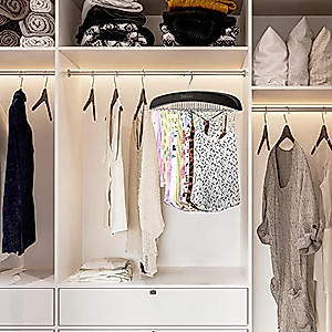 Tank Tops Hanger with 24 Large Capacity, Bra Space Saving Hangers Heavy Duty Wooden with 360°Rotating Hooks, Closet Organizer for Tank Tops, Camisole, Bathing Suits, Bras, Scarfs etc, Black