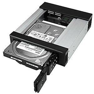 StarTech.com 5.25" to 3.5" Trayless Hard Drive Hot Swap Bay - Removable Hard Drive Bay for 3.5" SATA/SAS Drives - Aluminum (HSB1SATSASBA)