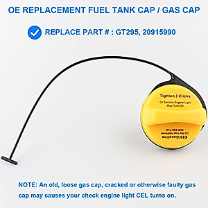 E85 Gas Cap, Fuel Gas Cap Replace GT295, 20915990 Compatible with Chevy GMC Cadillac - 2007-2011 Avalanche, Silverado 1500, Suburban 1500, Tahoe, 2007-2011 Sierra 1500, Yukon, 2009-2011 Escalade, More