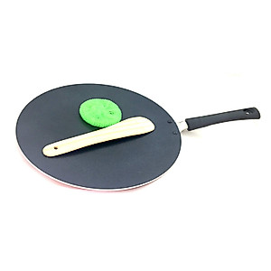 Aluminum Non-Stick Roti Pan Frying Pan Chapati Pan Indian Chapati Tawa Concave Aluminum Tava Griddle Crepe Pan Frying Pan for Omelette Pan Paratha Pan Roti Tava Aluminum Chapati Pan(285 MM)