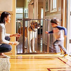 Munchkin® Easy Close XL™ Pressure Mounted Baby Gate for Stairs, Hallways and Doors, Walk Through with Door, 29.5" - 51.6" Wide, Metal, Bronze