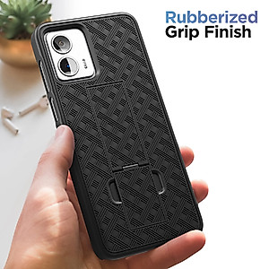 Encased DuraClip for Moto G 5G 2023 Belt Clip Case, Slim Phone Case with Holster (Motorola G 2023) Black