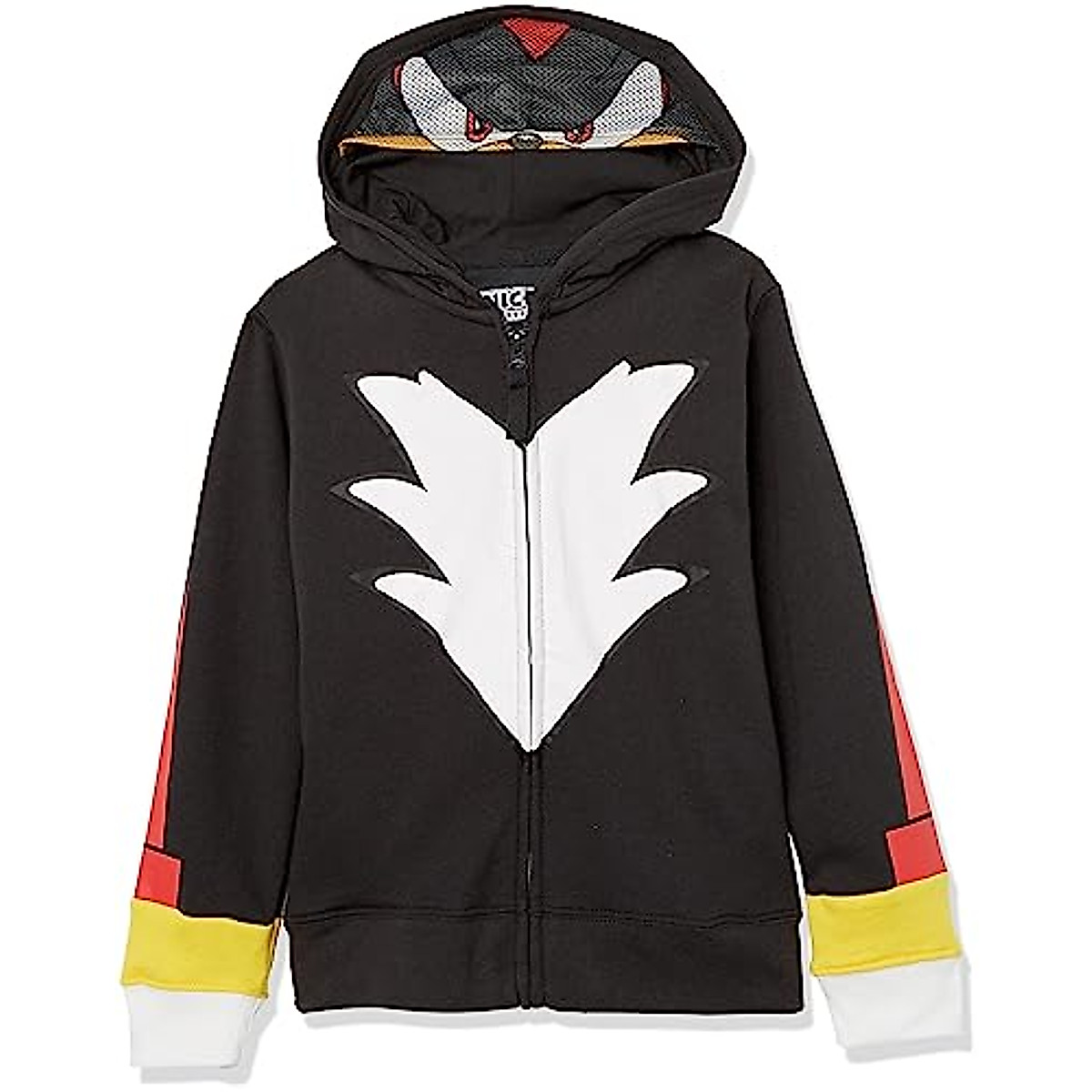 Sega Big Sonic The Hedgehog Shadow Costume Zip Up Fleece Hoodie-Boys 4-20, Black, 8
