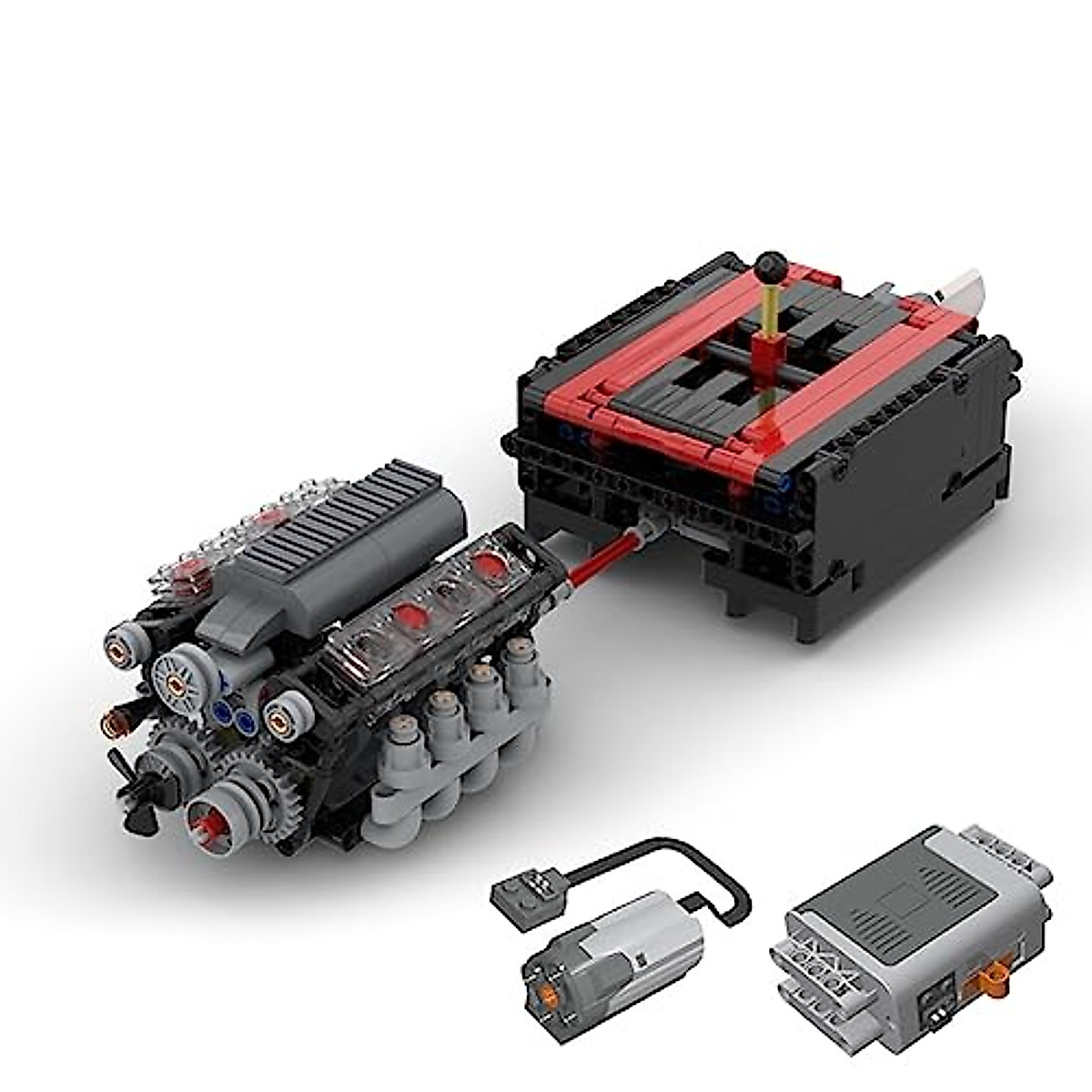 V8 Engine Model Building Set, Engine with Gearbox 568Pcs MOC Building Blocks Kit Construction Toy Compatible with Lego Technic