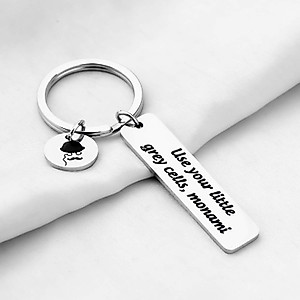 KUIYAI Agatha Sleuth Inspired Gift Hercule and Miss Marple Keychain Detective Novels Fans Gift Detective Jewelry (KS-Hercule Poirot)