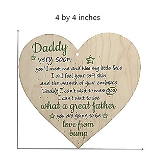 Dadaly Decor Daddy to Be Sign Gifts from Bump for Dad/Father New Born Baby Son Daughter Plaque