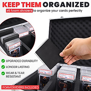 VALUN 120+ 3 ROW Graded Card Storage Box; Durable Sports, PSA and Pokemon Storage Box - Organizer Slab for Your Collection - For Baseball, Football, TCG, MTG Cards - Top Loader Design