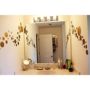 Create-A-Mural Polka Dot Wall Stickers, Wall Decor Stickers, Wall Dots, Vinyl Circle Room Dot Decals Wall Art Stickers for Bedroom Girls Room Peel and Stick Kids Room Decor Birthday Gift (Gold)