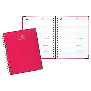 AT-A-GLANCE Notebook, 6-1/2" x 9-1/2", Ruled, 80 Sheets, Harmony Collection, Track Goals and Wins, Pink (6099-406-27)