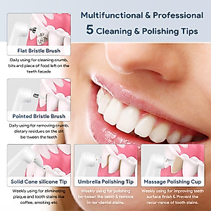 6 Tooth Polisher Replacement Brush Heads，Replacement Heads for Tooth Polisher,Teeth Tartar Remover Accessories,6 Varied Brush Heads Replacement Heads Kit