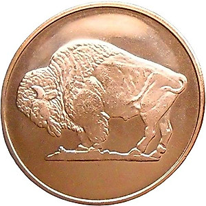2011 Shield Back 1 oz .999 Pure Copper Round/Challenge Coin (Buffalo Design)