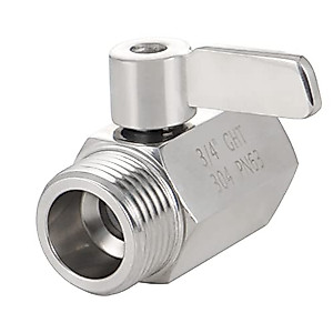 Stainless steel Garden Hose Shut Off Valve, 3/4"GHT Female × 3/4"GHT Male