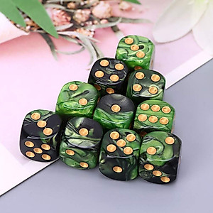 Toyvian 6- Sided Dice Set 25pcs 16mm Standard Rounded Translucent Black