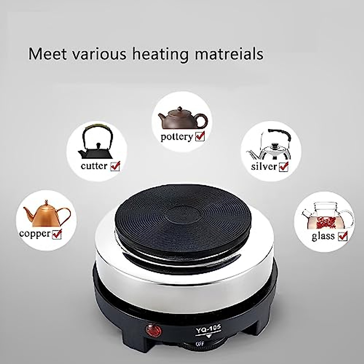 OIHYA 500w Small Hot Plate，Multi-function Mini Portable Electric Stove Hot Burner For Home Kitchen Cooking 110v