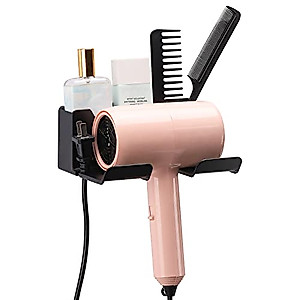 Tecbeauty Hair Dryer Holder Wall Mounted, Hair Tool Organizer, Blow Dryer Holder for Dyson Supersonic Hair Dryer, Bathroom Hair Care Accessories Storage Rack with 3 compartments