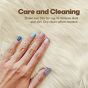 Natural Sheepskin Rug with Thick and Lush 2.5 Inch Pile | Fluffy, Hypoallergenic Sheep Fur Rug with Anti-Skid Back | 2 x 3 ft Small Sheepskin Wool Area Rugs, Grey