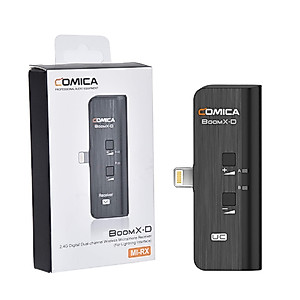 COMICA BoomX-DMI RX Professional Receiver for BoomX-D 2.4G Wireless Lavalier Microphone System,Perfect for YouTube, Facebook Live Stream etc (1Receiver)