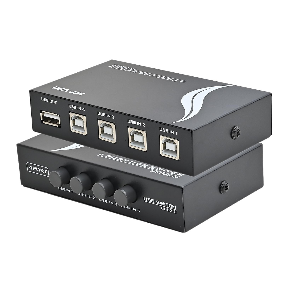 OLLGEN 4 Port USB 2.0 Sharing Manual Switch Box Hub 4 PCS Share Switcher 1 USB Device for Printer Scanner Camera Keyboard (4 Port)