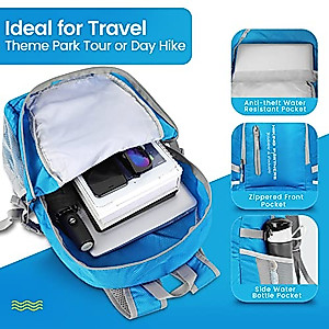 ZOMAKE Lightweight Packable Backpack - 35L Light Foldable Hiking Backpacks Water Resistant Collapsible Daypack for Travel(Light Blue)