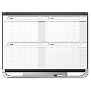 Quartet Dry Erase Calendar Board, Magnetic Whiteboard Planner, 4' x 3', 4 Months, Total Erase Surface, Prestige 2 (4MCP43P2)