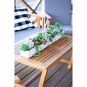 BarnwoodUSA Rustic Centerpiece Barnwood Box | Dining Room Table Decorations for Home Décor | Coffe Table Décor | Planter Box | White Wash | 35.5" L