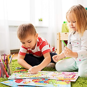 10 Pcs Kids Arts and Crafts Kits-Crystal Mosaic Sticker Painting Learning Education Toys for Toddler Kids, Early Learning Games Handmade Art Kit for Preschool Toddlers Boys Girls.