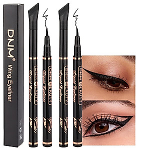Kaely 2Pcs Black Liquid Wing Eyeliner Stamp Eye Pencil Makeup Sets Waterproof Color Eye Liners Stamps Shapes Eyeliner Stencils for Eyes delineador de ojos contra el agua maquillaje para mujer 1&1