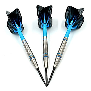 CUESOUL Glory 85% Tungsten 22g Steel Tip Dart Set-Blue line Colored