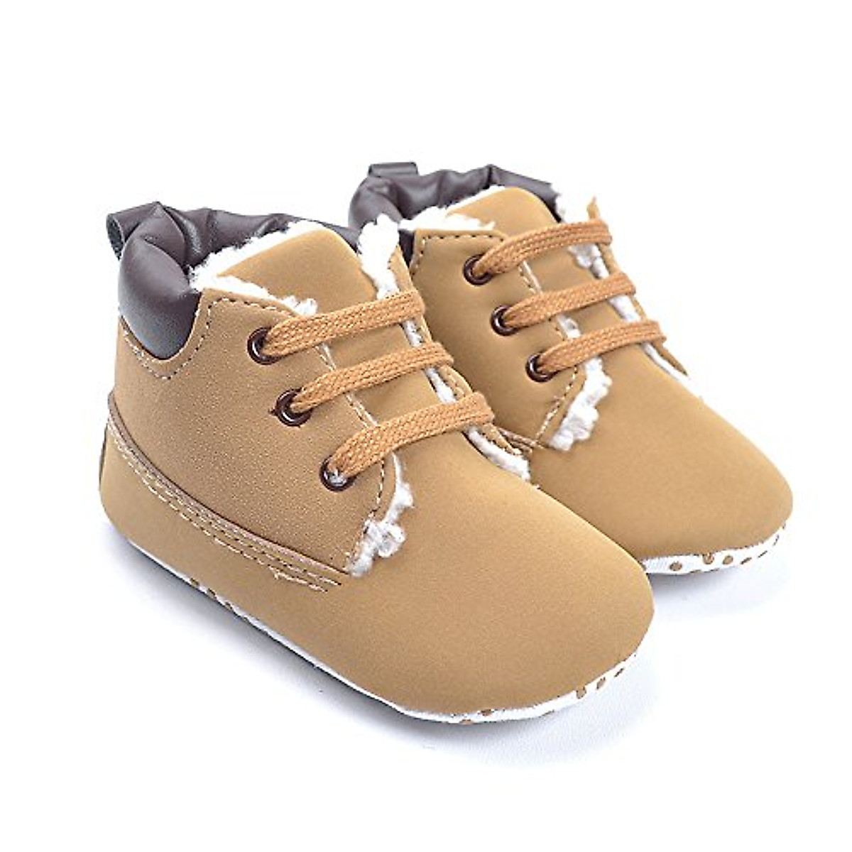Baby Boy's Girls Warm Snow Short Boots First Walkers Shoes 0-18 Months(Brown,0-6months)
