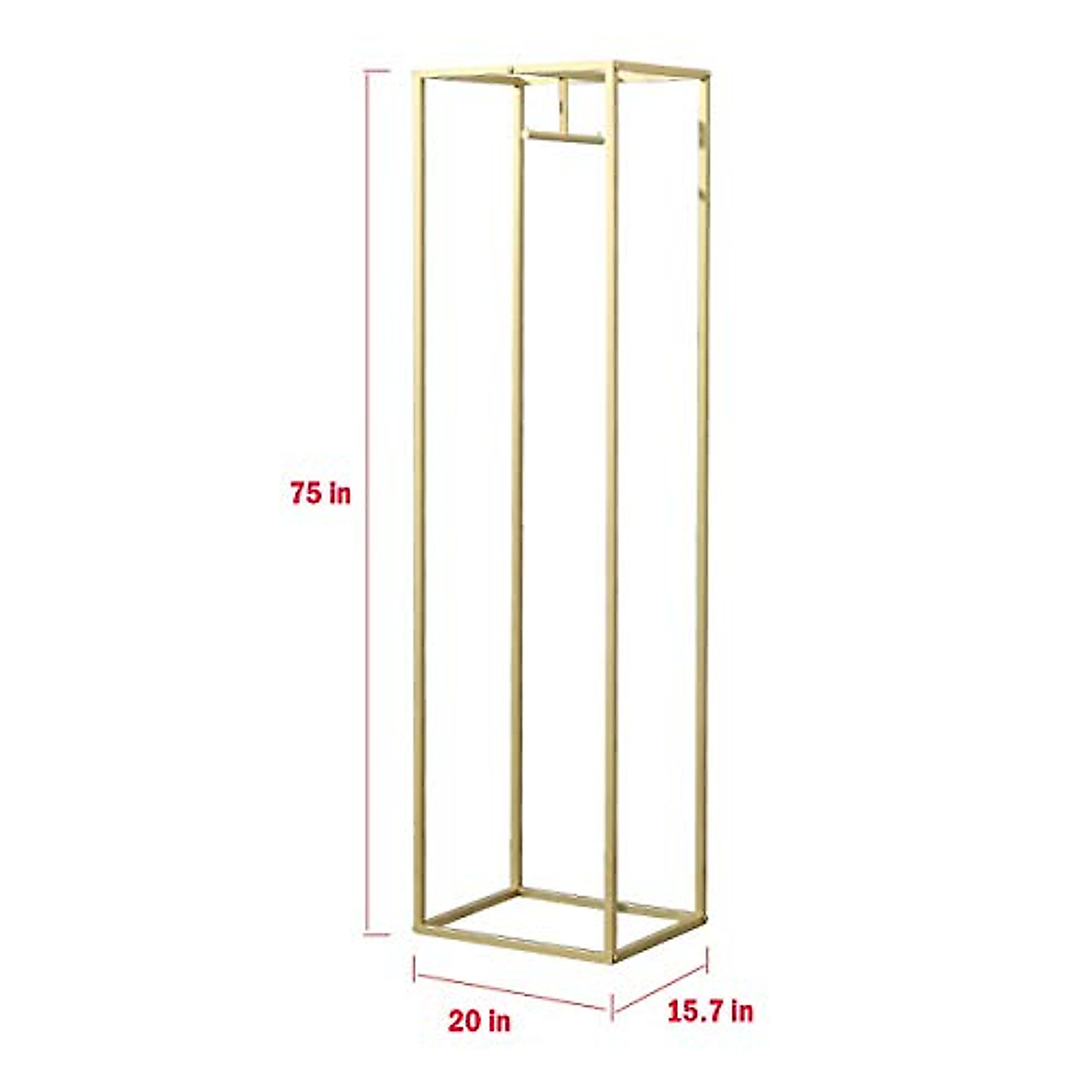 FURVOKIA Clothes Retail Heavy Duty Metal Garment Racks,Clothing Store Hanger Storage Shelves,Floor-Standing Display Rack (Gold Square Tube, 75" H)