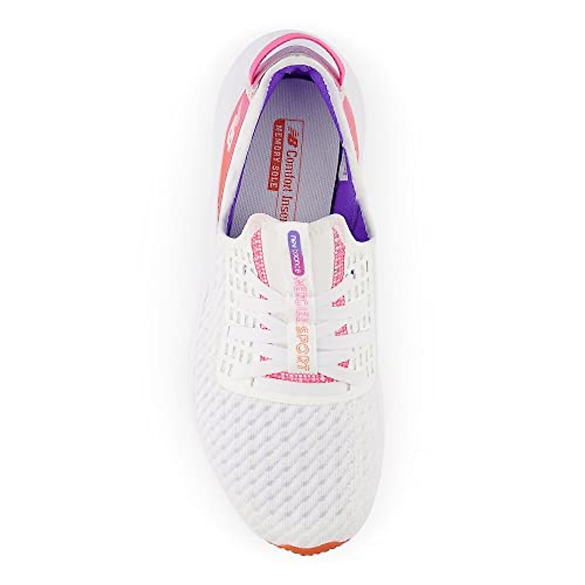 New Balance Women's Dynasoft Nergize Sport V2 Cross Trainer, White/Hi-Pink/Poppy, 7.5