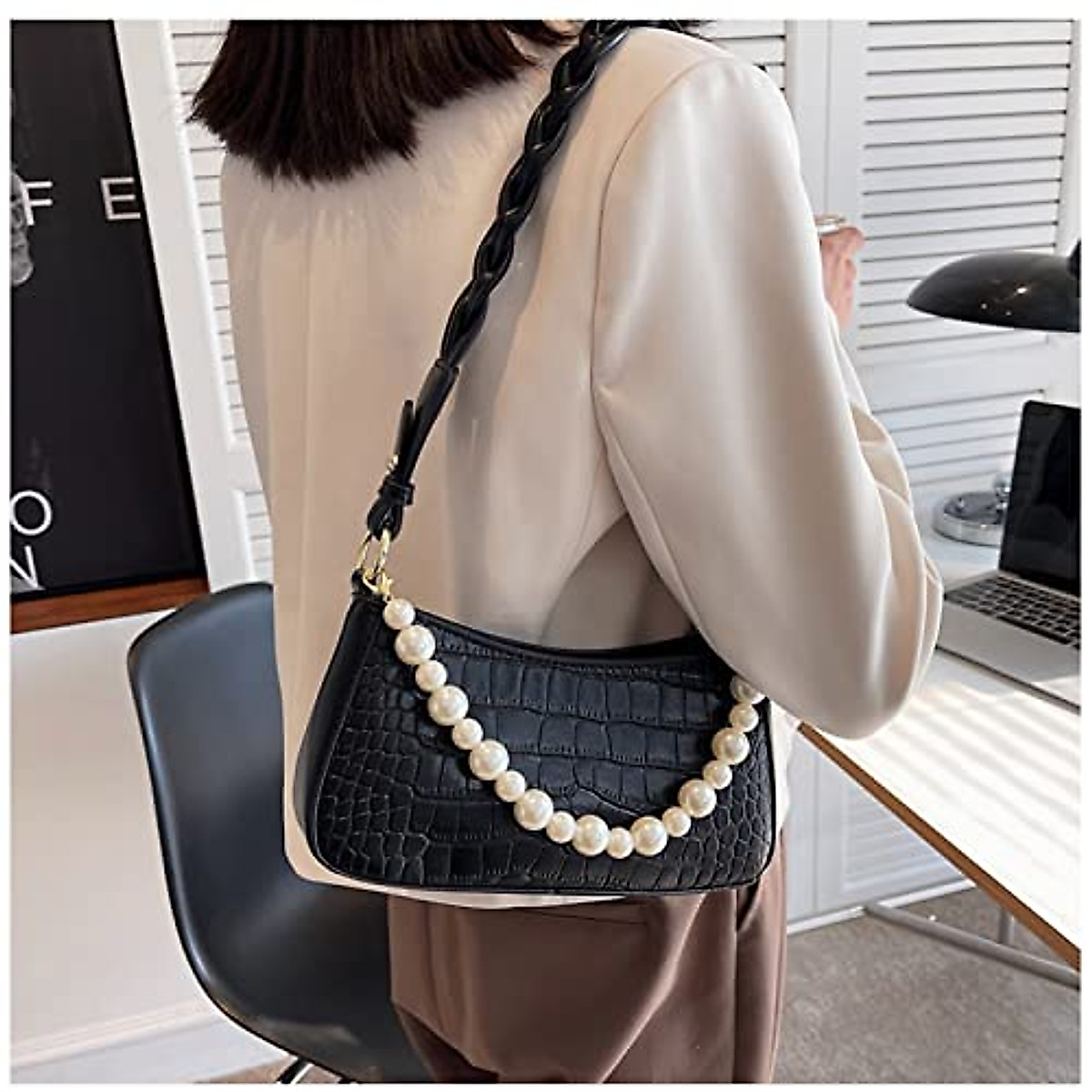 KARRESLY Women's Tote Shoulder Handbag Fashion Clutch Retro Classic Crossbody Mini Purse(Black1)