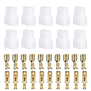 Acouto Car Radio Power Connectors T-Type 2 Pin Power Plug Car Radio Cable Connectors Set Automotive Electrical Wire Connector Fit for Kenwood