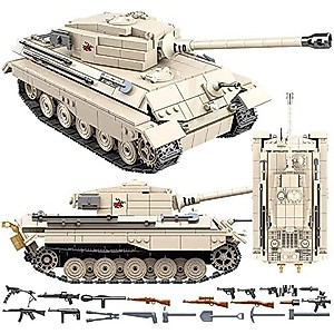 General Jim's Military Brick Building Set - WW2 German Army King Tiger Panzer VI Tank Building Blocks Model Set for Military, World War 2 and Building Enthusiasts Including Teens and Adults