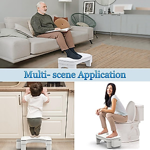 Toilet Stool Squat Adult, Height Adjustable Poop Stool for Bathroom with Storage Box, Portable Non-Slip Potty Step Stool for Adults, Improve Squatting Posture - Bowel Health & Relieves Constipation