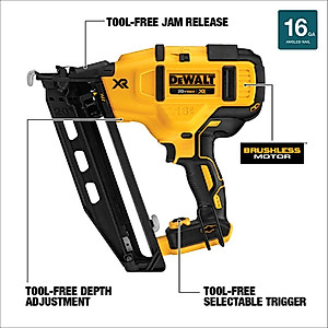 DEWALT 20V MAX* Finish Nailer, Angled, 16GA, Tool Only (DCN660B)