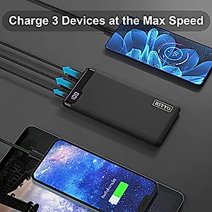 BSYYO Portable Charger,10000mAh Triple 3A Ports Fast Charging USB C Power Bank with LED Display,External Battery Pack Phone Portable Charger for iPhone 12 13 X Plus Google Samsung LG iPad etc.
