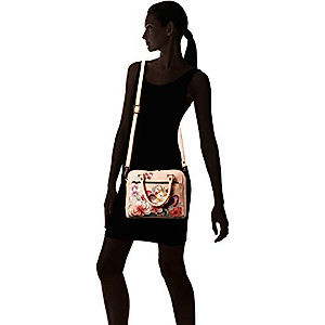 Anna by Anuschka womens Anna Anuschka Painted Leather Women's All Round Zippered Crossbody cross body handbags, Vintage Garden, One Size US