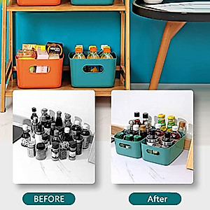 Plastic Storage Baskets 8 Pack, Small Pantry Baskets for Organizing, Organizer Basket Bins for Shelves, Organizer and Storage for Bathroom, Bedrooms, Kitchens (Colour Medium)