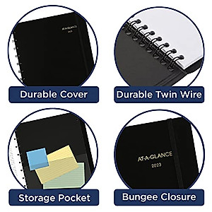 AT-A-GLANCE Move-A-Page 2023 RY Weekly Monthly Appointment Book Planner, Black, Large, 8 3/4" x 11"